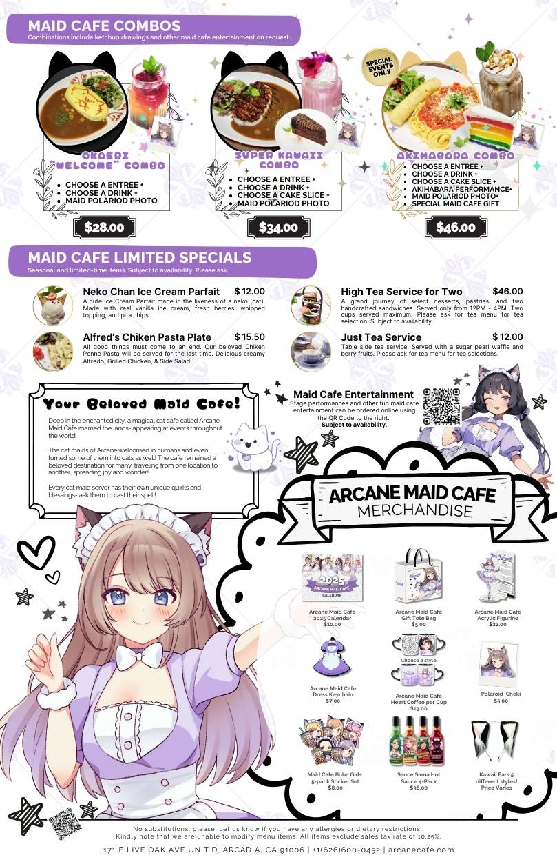 Menu – Arcane Maid Cafe