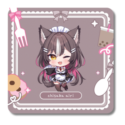 Chisaka Airi Drink Coaster Vtuber Phase Connect x Arcane Maid Cafe ...