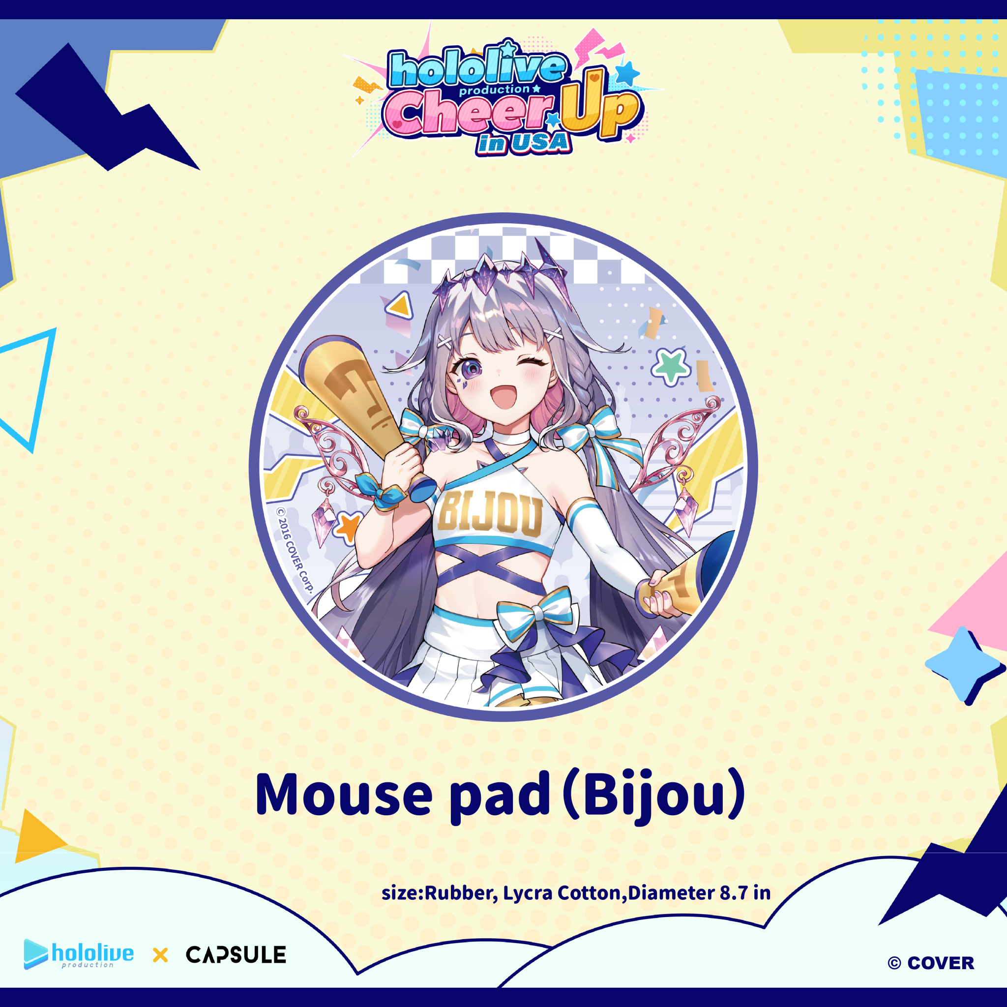 hololive production Cheer UP Koseki Bijou Mouse Pad - Arcane Maid Cafe